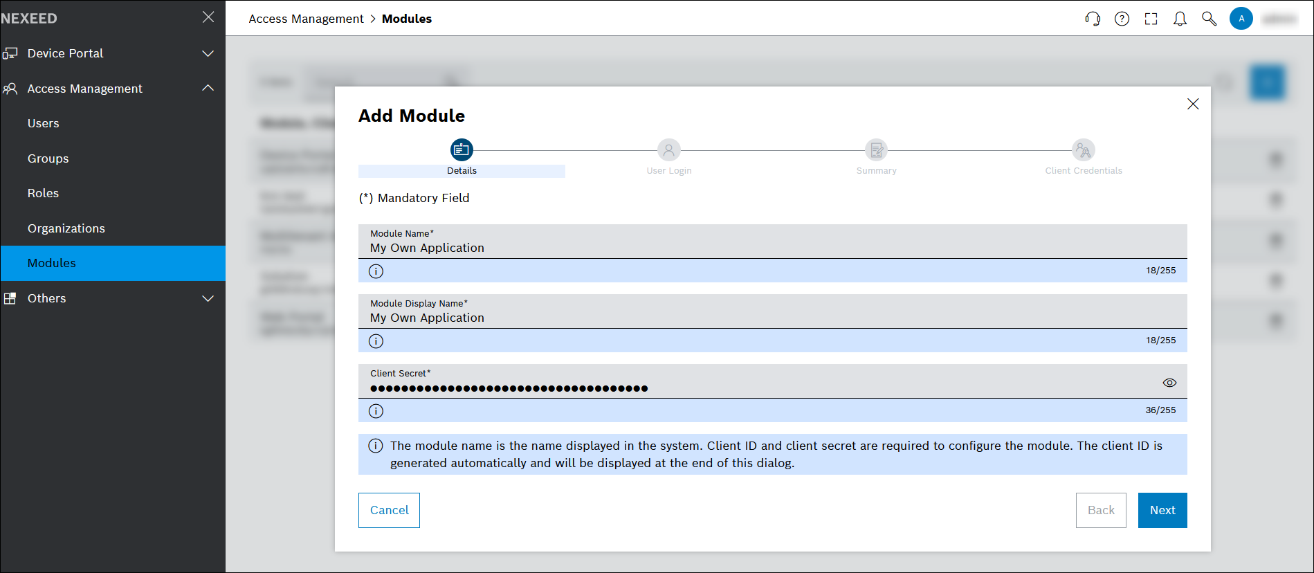 Create a new module for accessing Device Portal data :: Nexeed Learning ...