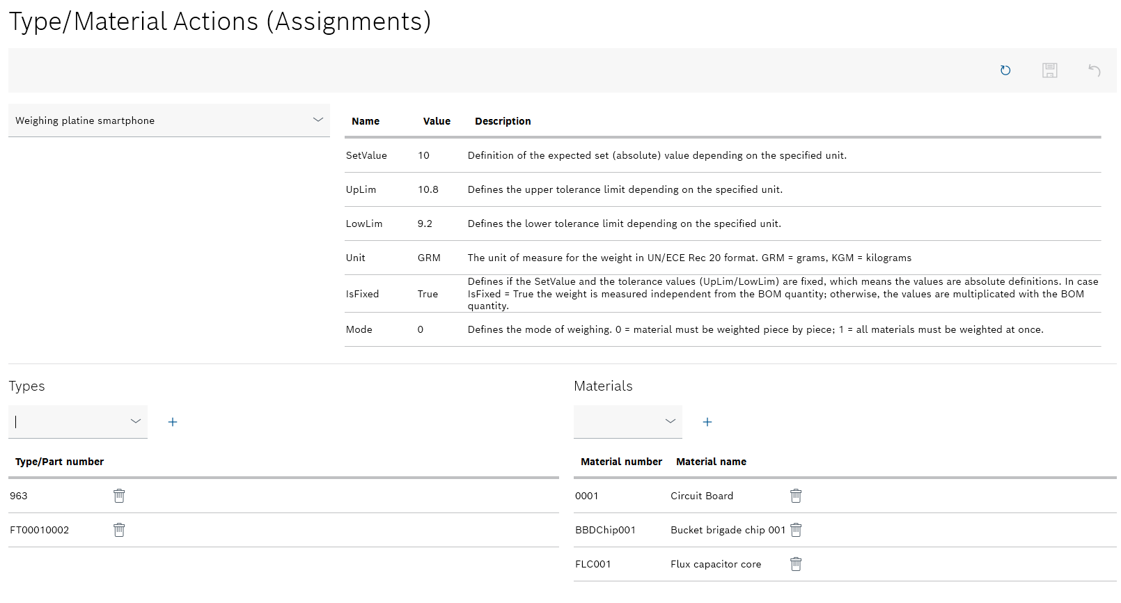 Type/Material actions :: Nexeed Learning Portal